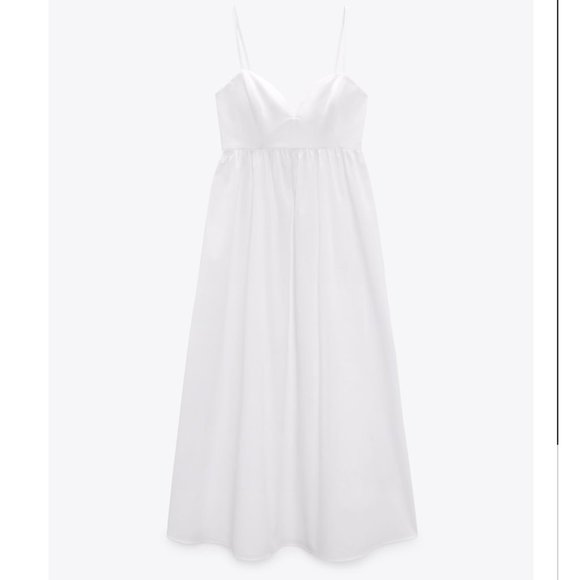 Zara | Dresses | Nwt Zara Voluminous Midi Dress White | Poshmark